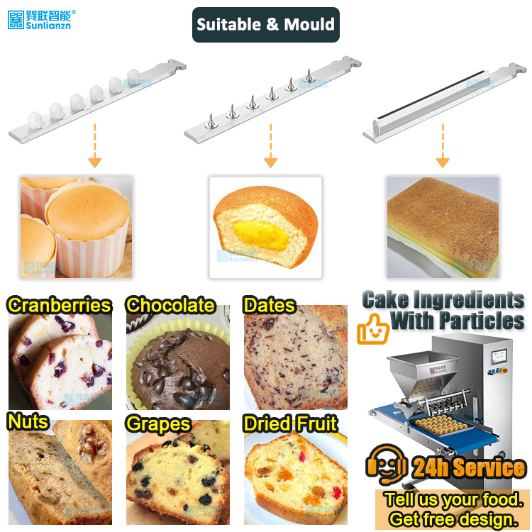 Fully Automatic Food Cake Batter Tray Piston Depositor Piston Filler ...
