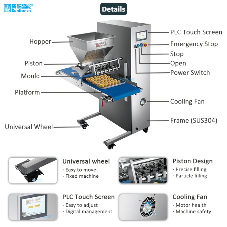 Fully Automatic Food Cake Batter Tray Piston Depositor Piston Filler ...
