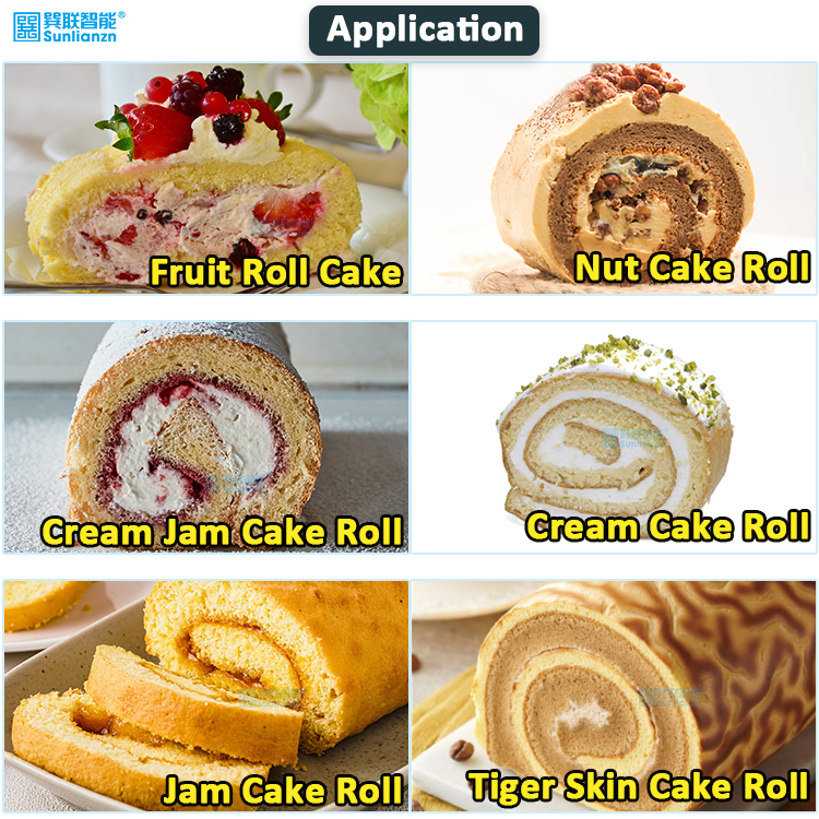 Swiss Roll Cake Production Line Roulade Cake Rolling Making Machine For ...